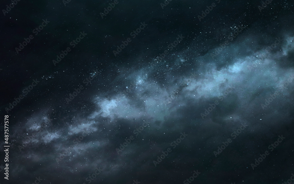 3D illustration of Deep space background, full of stars and galaxies ...