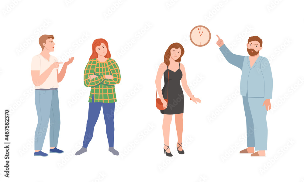 Conflicting Parents Arguing with Each Other Scolding and Shouting at ...