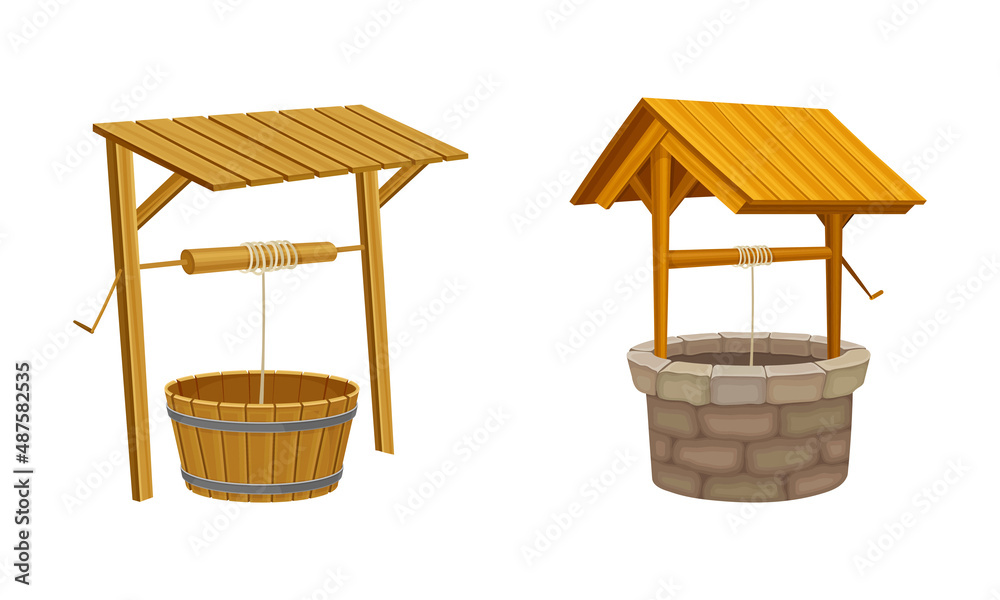 Well as Stone Structure in the Ground for Accessing Water Vector ...