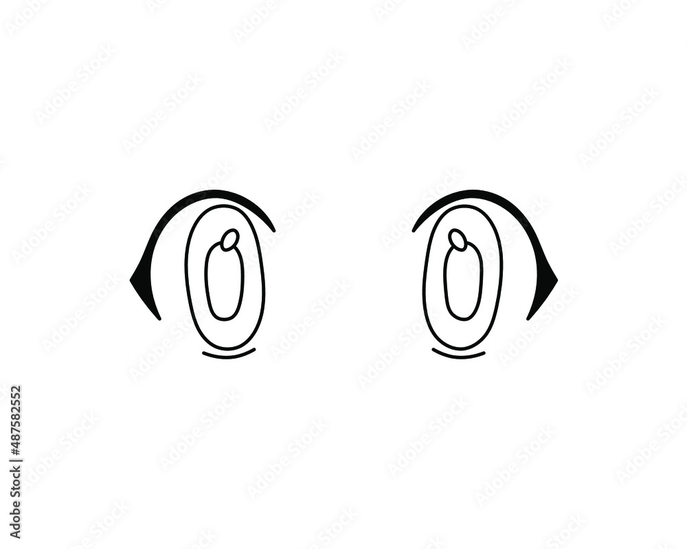 Vector Isolated Pair Of Cartoon Eyes With Eyelashes Cartoon Colorless vector-isolated-pair-of-cartoon-eyes-with-eyelashes-cartoon-colorless