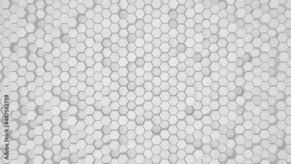 Abstract Hexagon Geometric Surface Loop 1A: light bright clean minimal hexagonal grid pattern ...