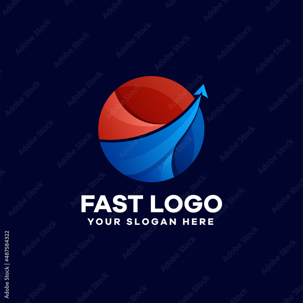 Circle Fast Logo Business Stock Vector | Adobe Stock