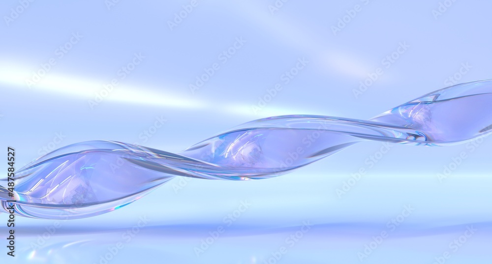 Glass or crystal rainbow wave with dispersion effect, 3d render ...