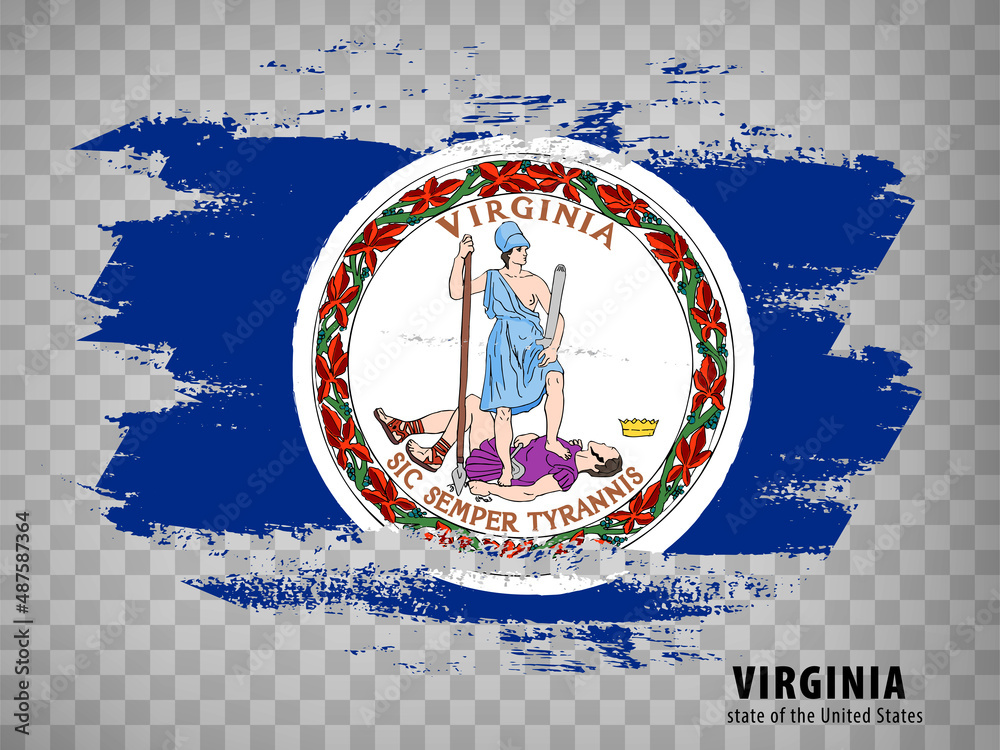Flag of Virginia from brush strokes. United States of America. Flag ...