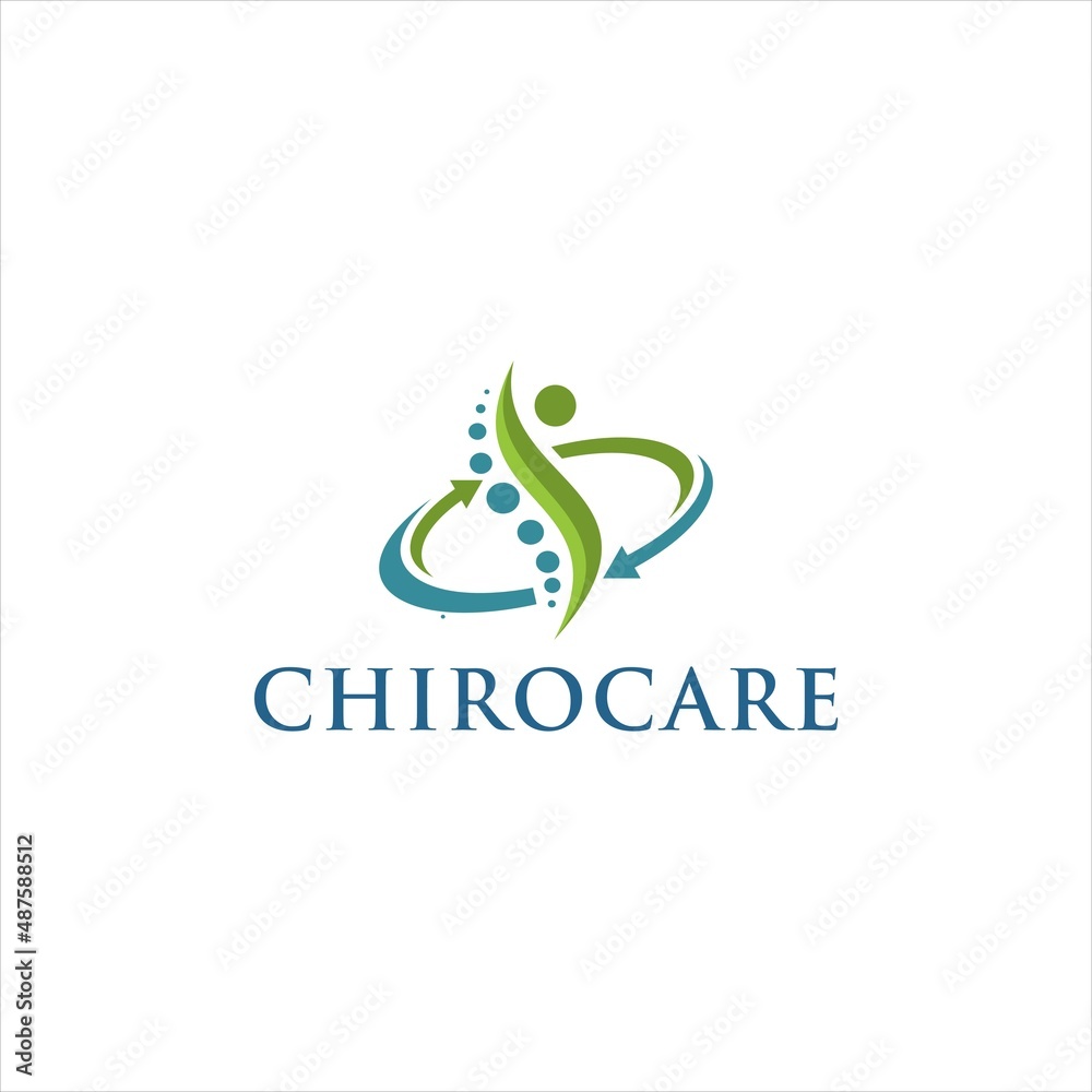 chiropractic care logo.spine vector logotype with nature concept Stock ...