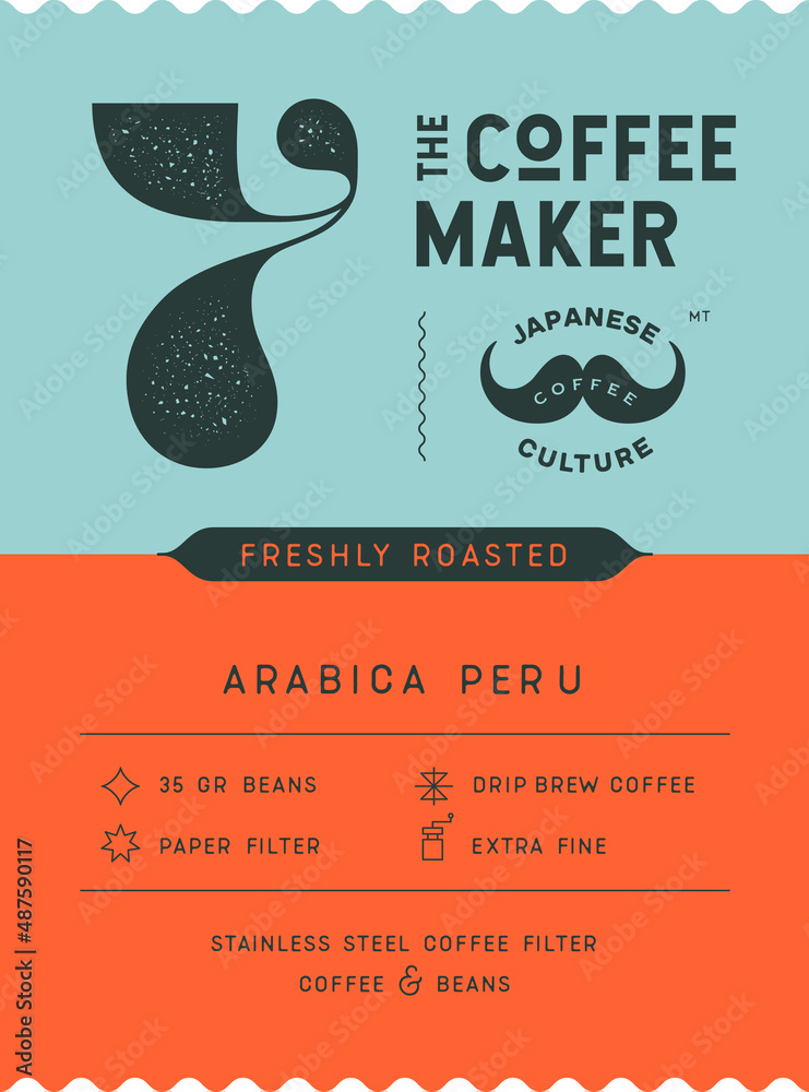 Coffee, tag label. Modern tag, label for brand, logo, sticker coffee ...