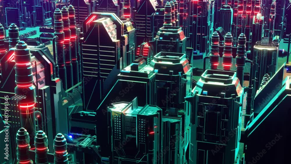Futuristic City for Resolume seamless animation Stock Video | Adobe Stock