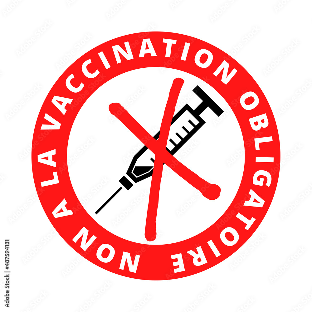 Symbole non à la vaccination obligatoire Stock Illustration | Adobe Stock