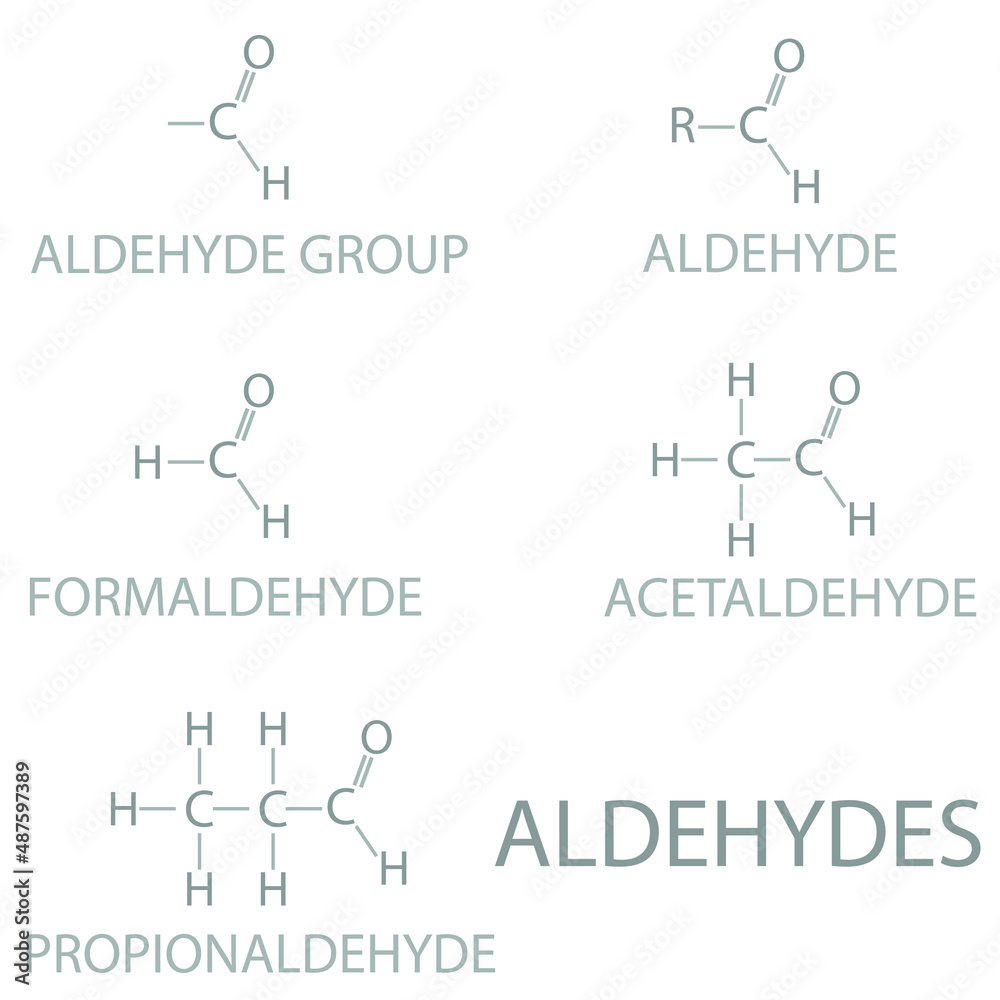 Aldehydes molecular skeletal chemical formula. Stock Vector | Adobe Stock