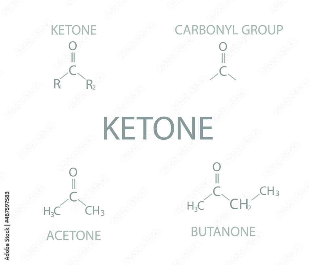 Ketone molecular skeletal chemical formula. Stock Vector | Adobe Stock