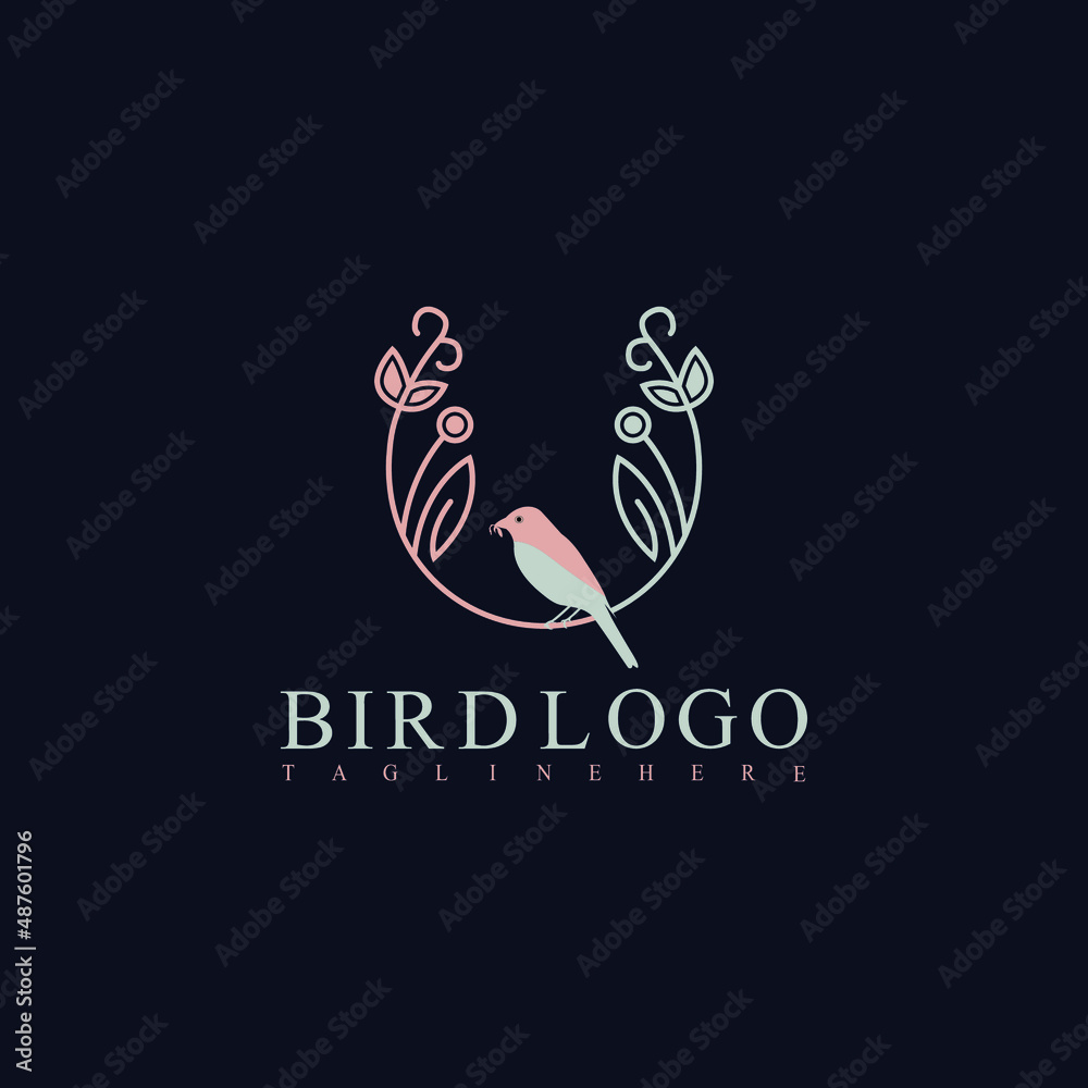 Bird logo design lafe vector template Stock Vector | Adobe Stock