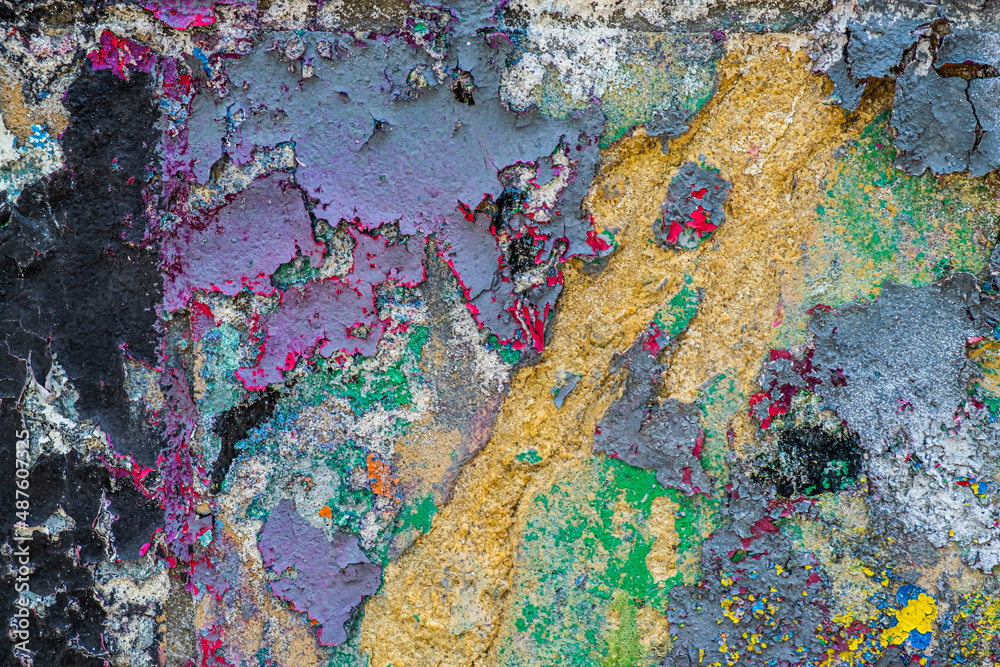 abstract colored texture. Old scratches, stain, paint splats, spots on ...