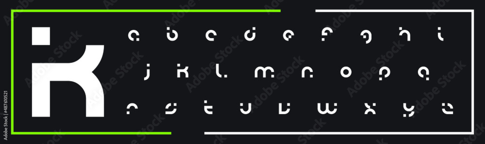 K Abstract minimal modern tech alphabet letter fonts. Typography ...