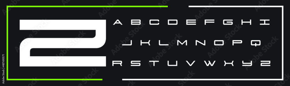 Z Abstract minimal modern tech alphabet letter fonts. Typography ...