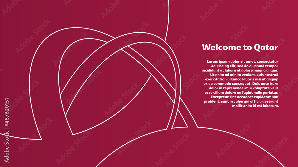Welcome to Qatar background. Vector illustration of abstract line Qatar ...