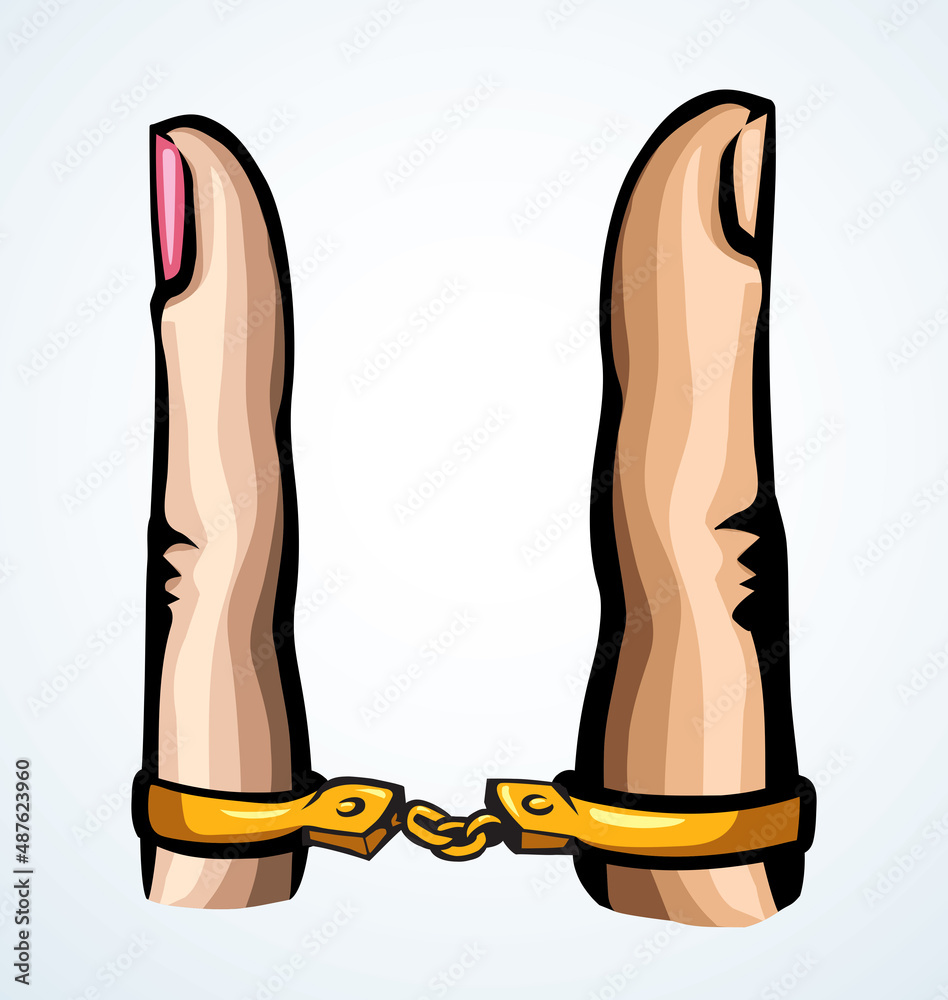 Trapped finger. Vector drawing. Relationship symbol Stock Vector ...