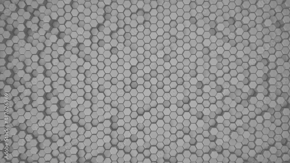 Abstract Hexagon white Geometric Surface Loop 5 Black: dark minimal hexagonal grid pattern ...