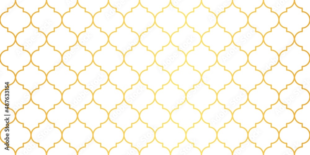 Moroccan Seamless Pattern. Gold Turkish Mosque Window Shape. Arabic ...