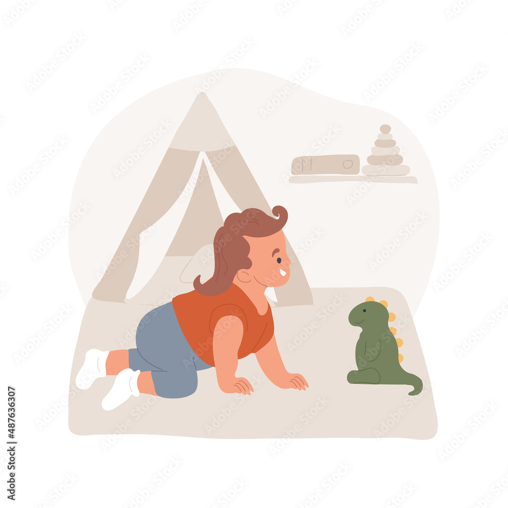 Rolling and crawling isolated cartoon vector illustration Baby ...