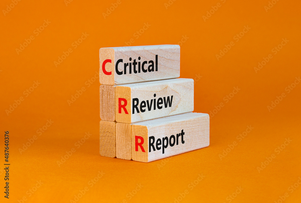 CRR critical review report symbol. Concept words CRR critical review ...
