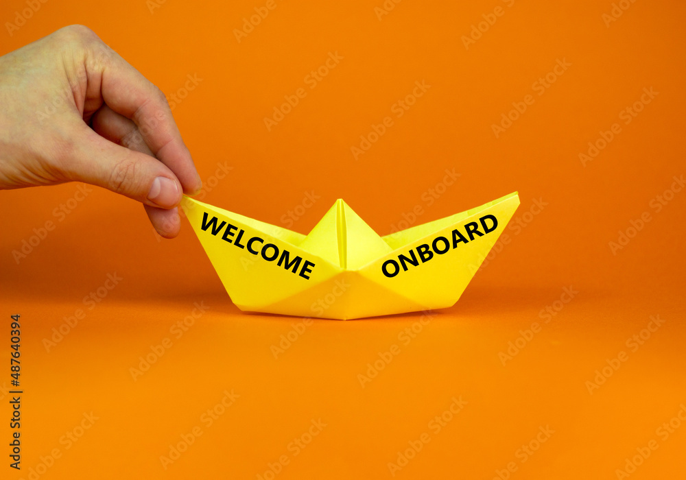 Welcome onboard and support symbol. Concept words Welcome onboard on ...