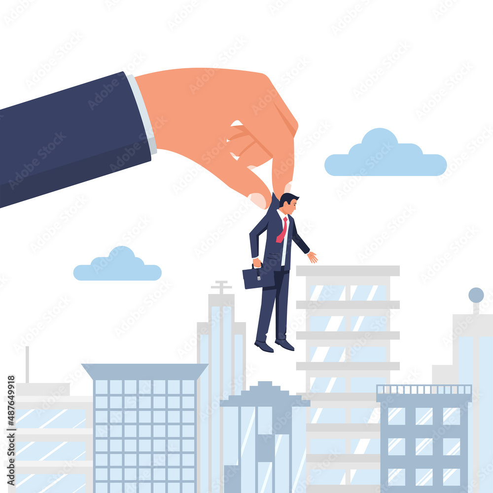 Being kicked out. Removing employee. The big boss throws an unnecessary ...