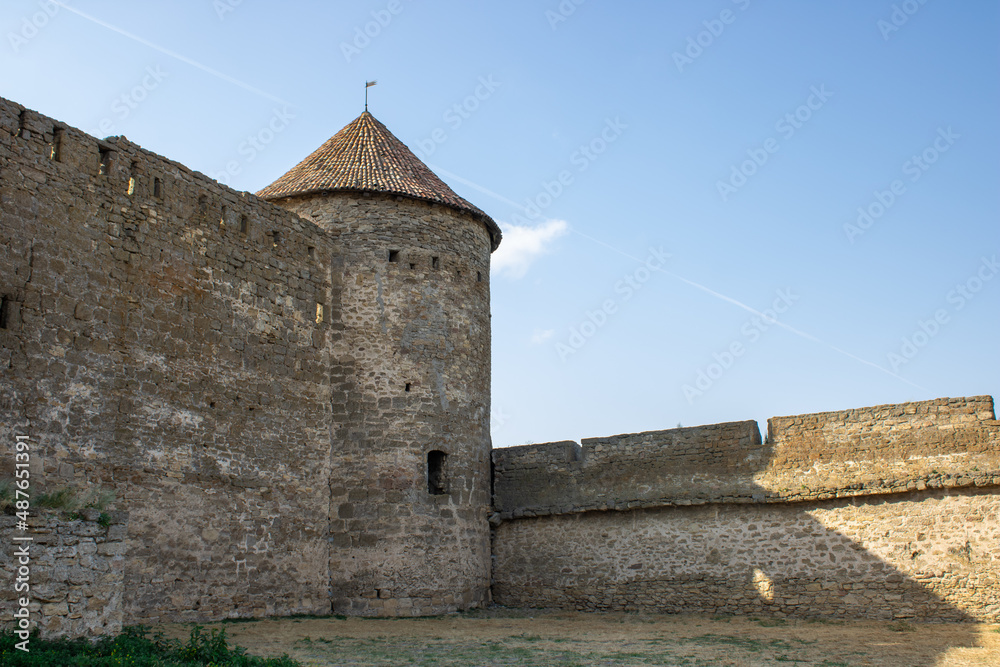 Ancient citadel fortress. Military tower fortifications. Medieval ...
