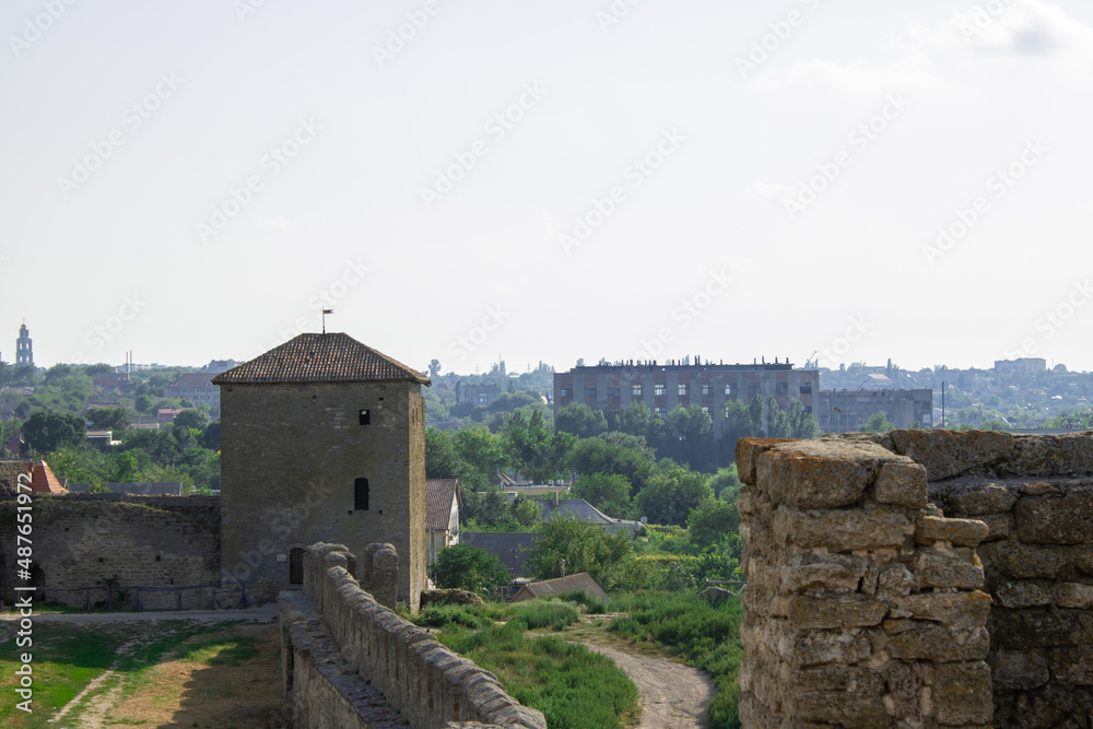 Ancient citadel fortress. Military tower fortifications. Medieval ...