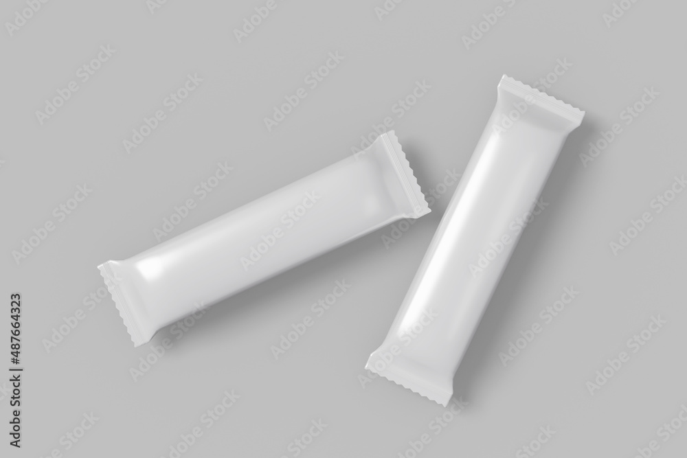 White snack bar Package, Chocolate Bar Mock up isolated, 3D rendering ...
