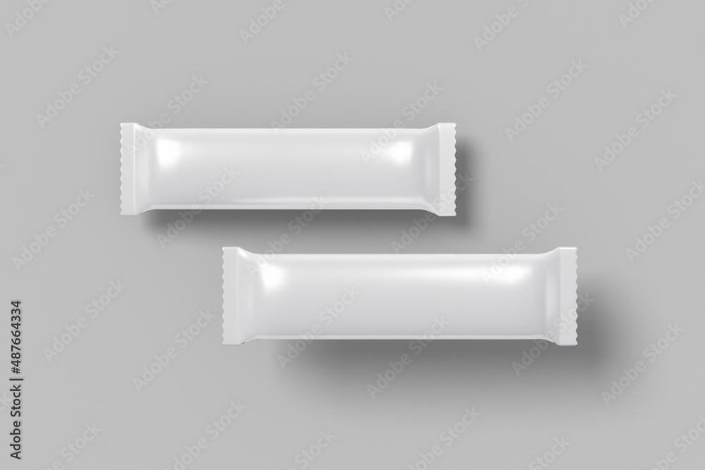 White snack bar Package, Chocolate Bar Mock up isolated, 3D rendering ...