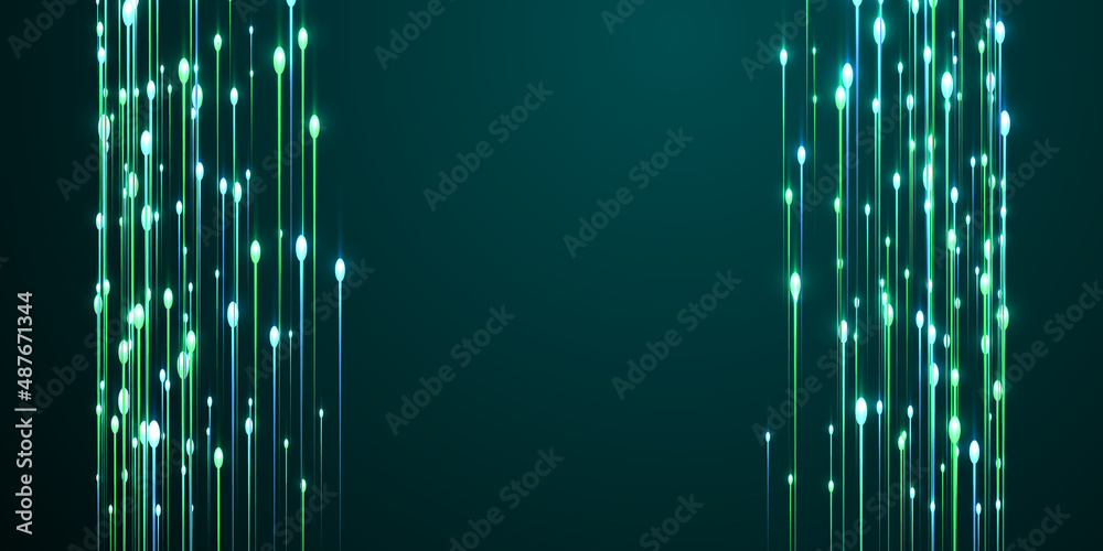 Digital vertical line rays data flows vector. Stock Vector | Adobe Stock