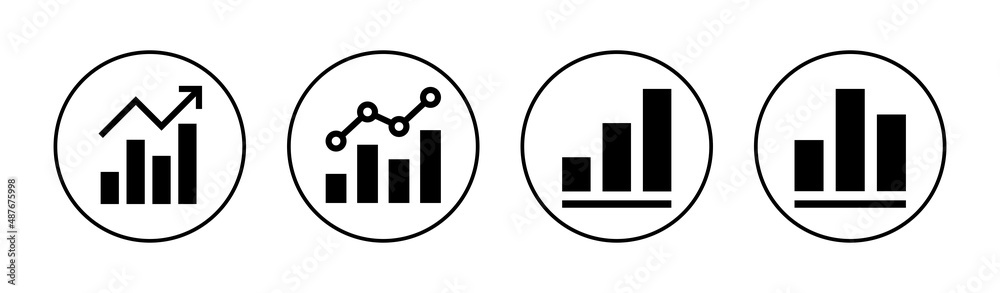 Growing graph Icons set. Chart sign and symbol. diagram icon Stock ...