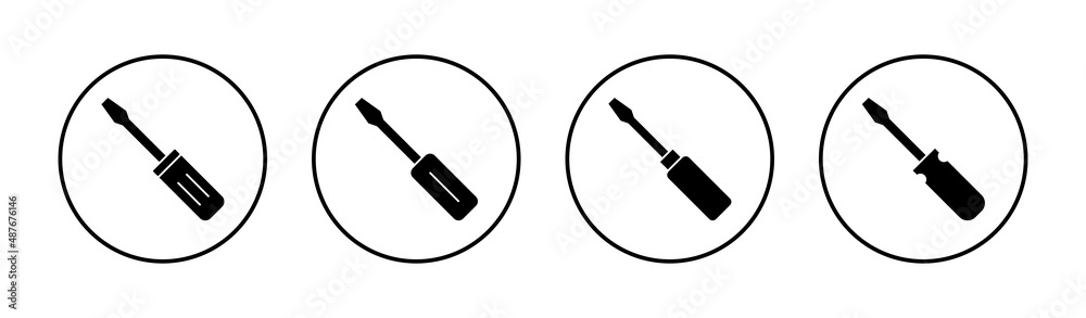 Screwdriver icons set.tools sign and symbol Stock Vector | Adobe Stock