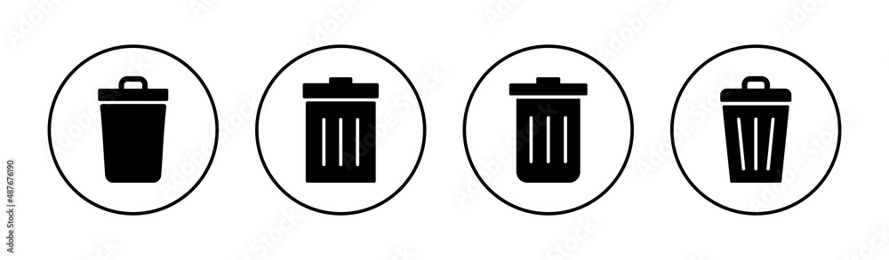 Trash icons set. trash can icon. delete sign and symbol. Stock Vector ...