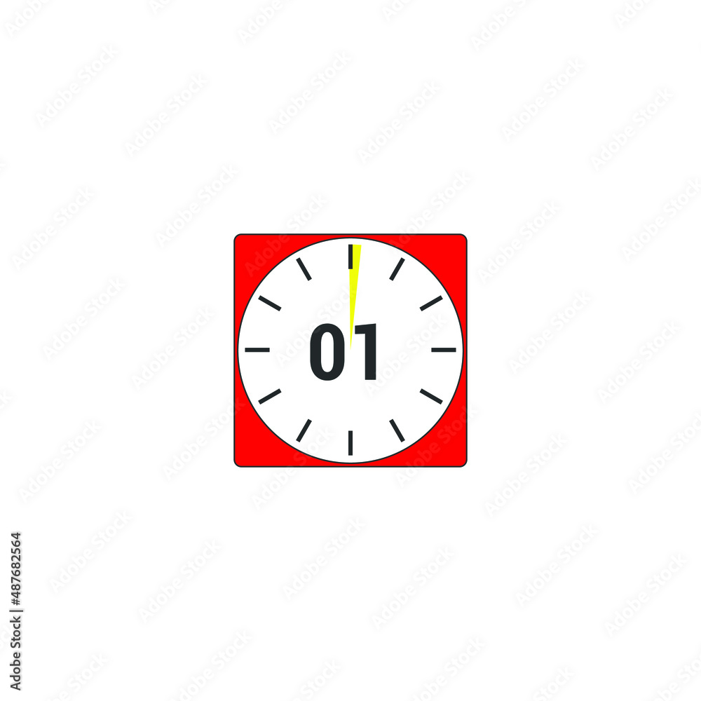 Countdown Timer vector icons. Stopwatch icons set in flat style ...