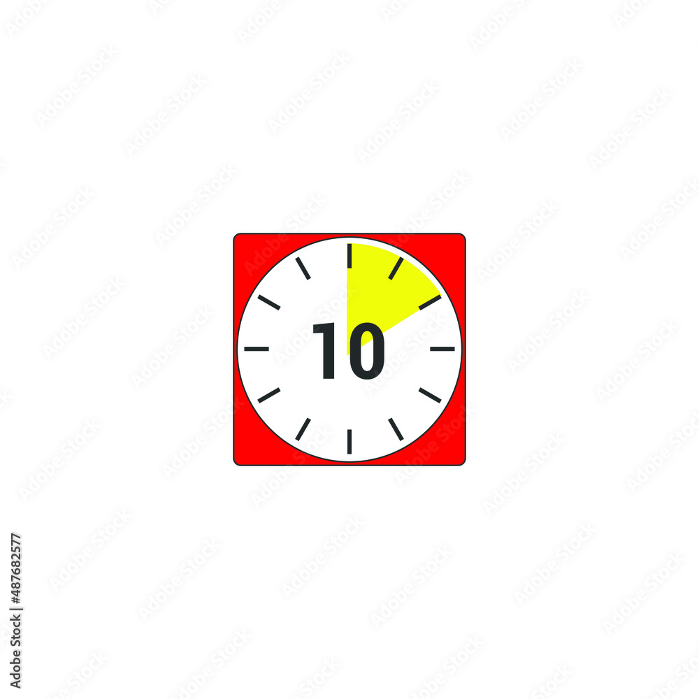 Countdown Timer vector icons. Stopwatch icons set in flat style ...
