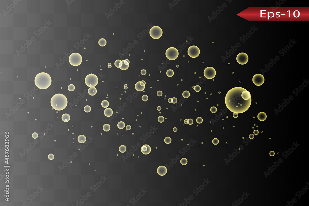 Yellow sparks glitter special light effect. Vector sparkles on ...