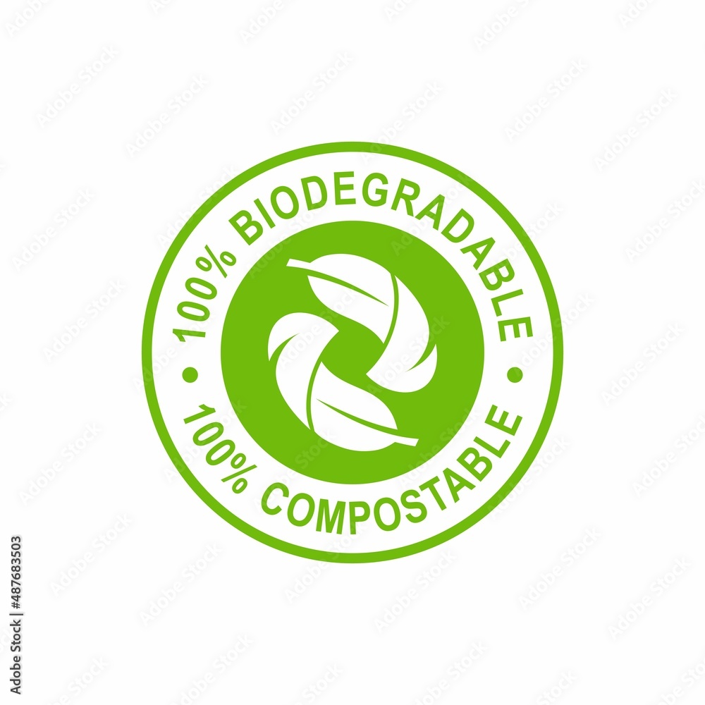 Biodegradable and compostable logo design. Suitable for nature ...