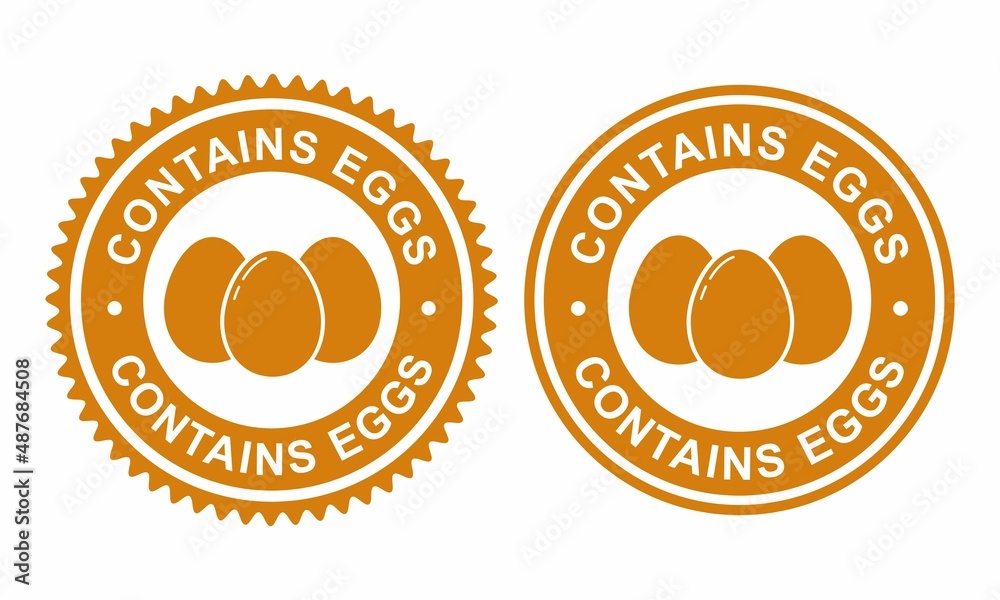 Contains eggs badge or logo design Stock Vector | Adobe Stock