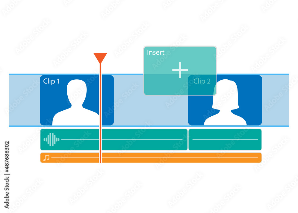 Timeline video editing Insert. timeline window display for editor and ...
