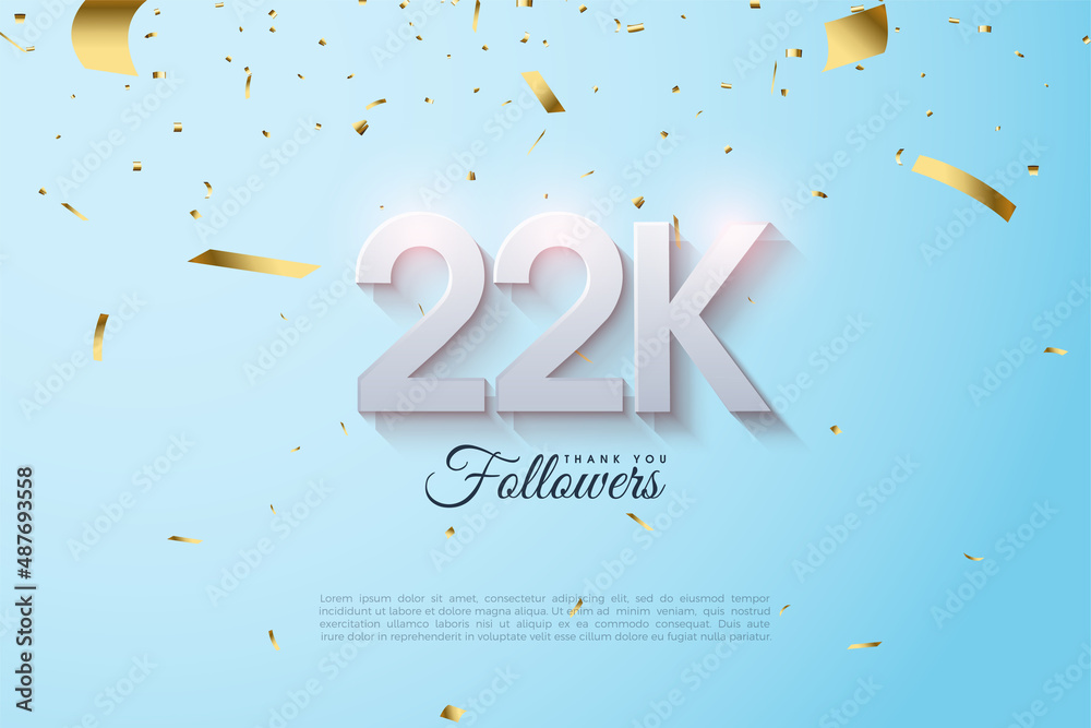 22k followers background with numbers illustration. Stock Vector ...