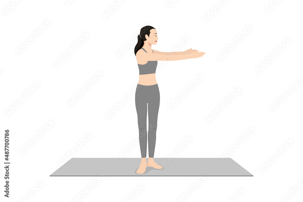 Standing Spinal Twist Pose l. Beautiful girl practice Katichakrasana l ...