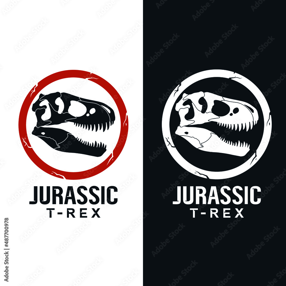 Dinosaur skull logo design vector Stock Vector | Adobe Stock