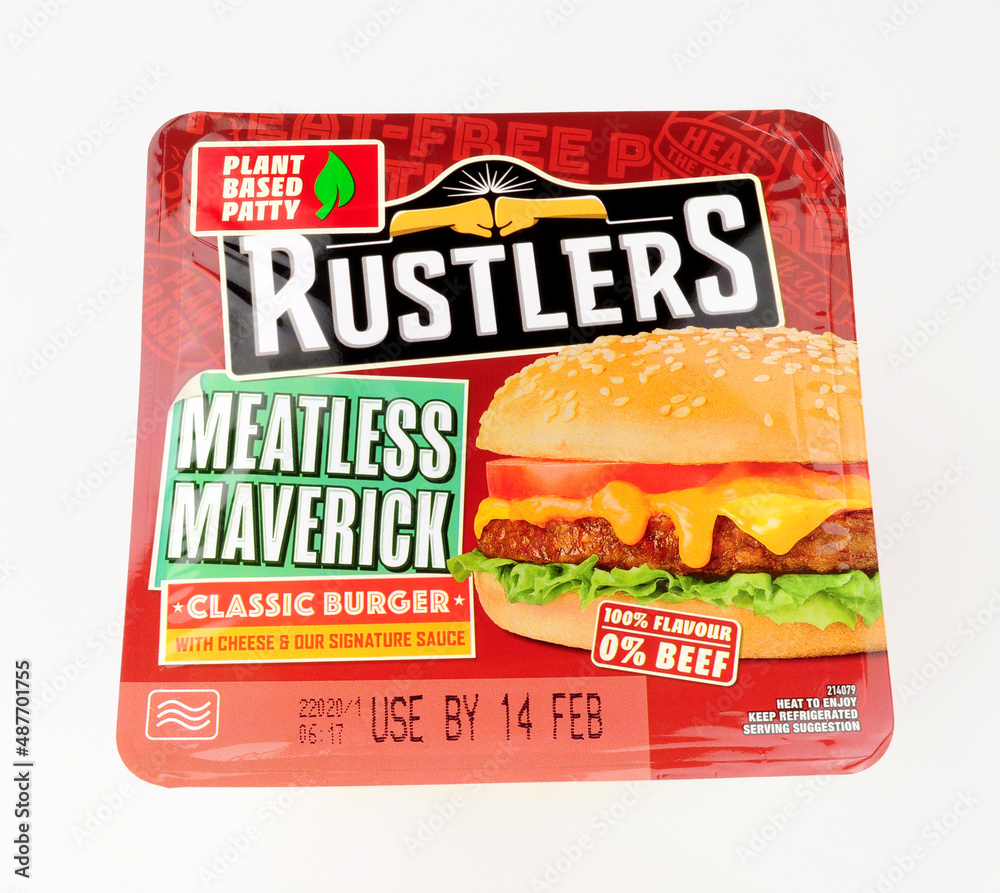 Rustlers meatless maverick plant based patty formed from pea protein in ...