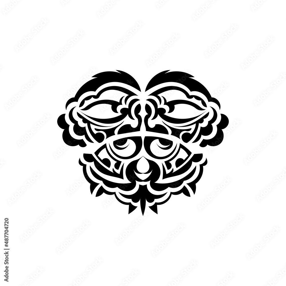 Vetor de Samurai mask. Traditional totem symbol. Black tattoo in samoan ...