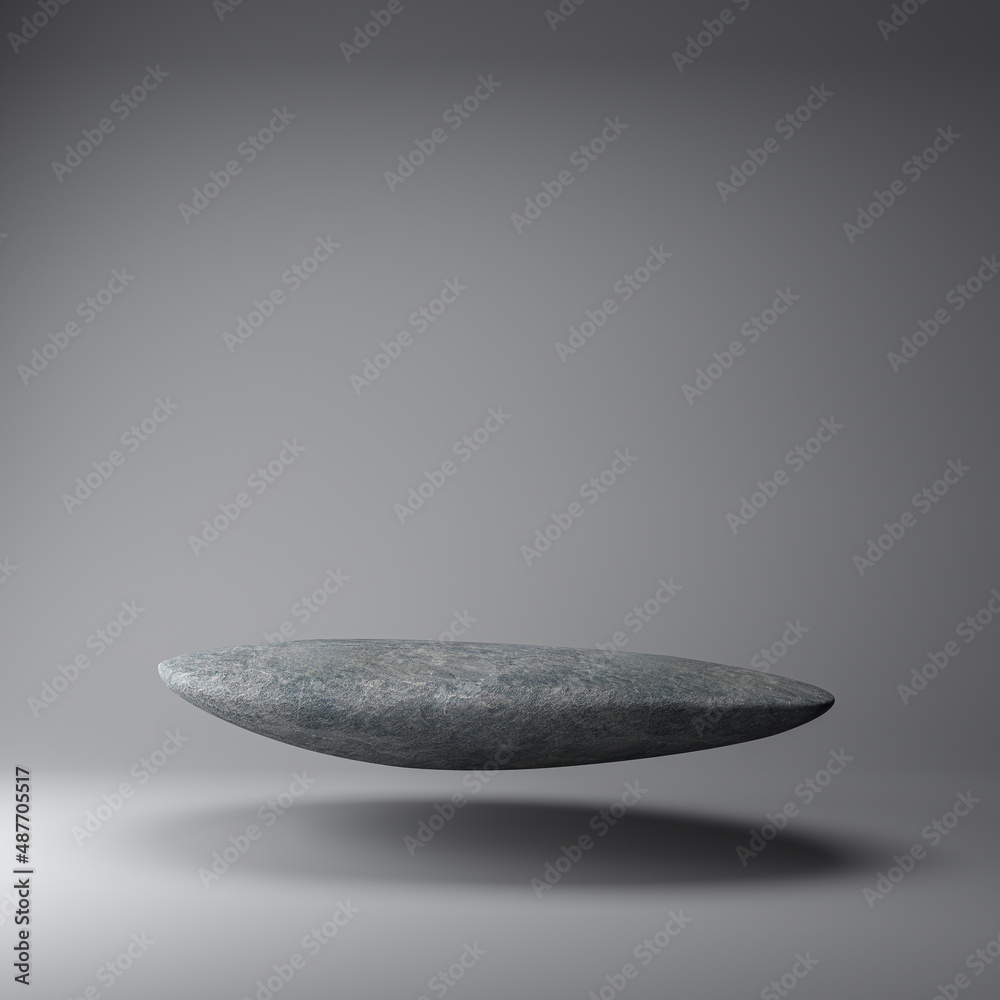 Minimal luxury rock design floating in grey wall background. Concept ...