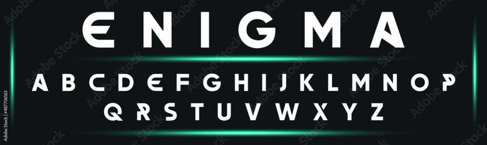 ENIGMA Tech Modern Alphabet Letter Font. Typography luxury style fonts ...