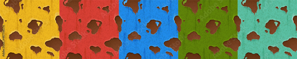 Rusty metal texture with holes, rust game design. Vector seamless ...