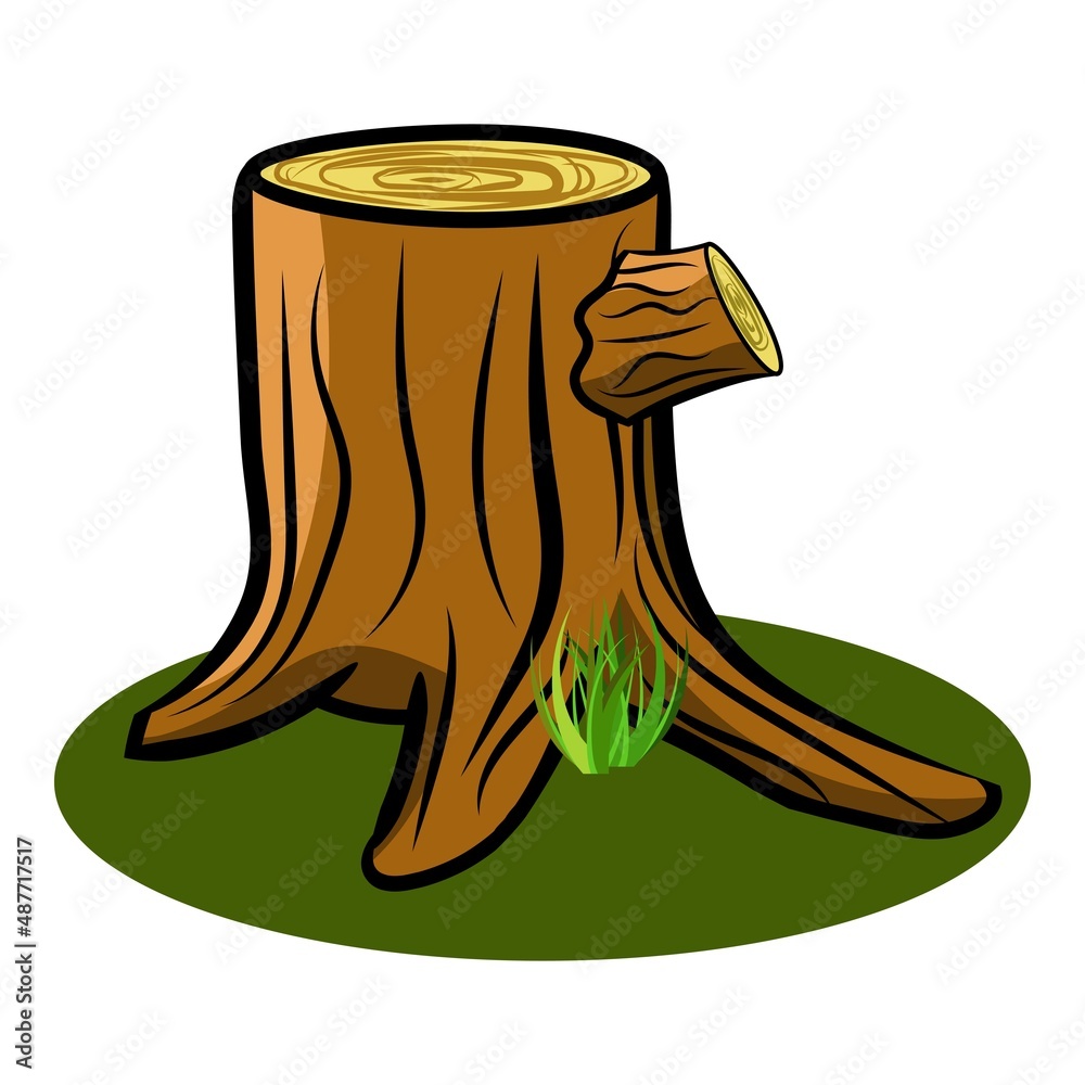 Vector tree stump with knot, realistic props for cartoon. Vector image ...