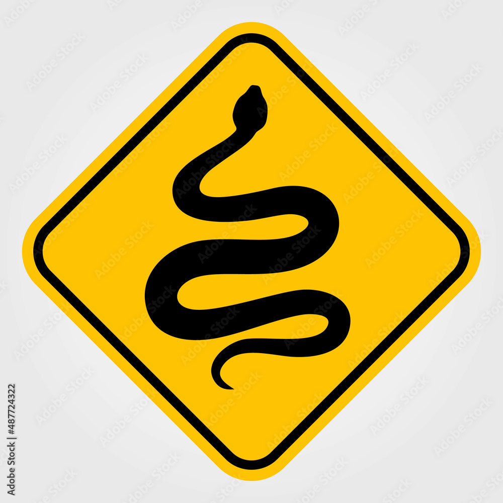 Snake warning sign. Vector illustration Stock Vector | Adobe Stock